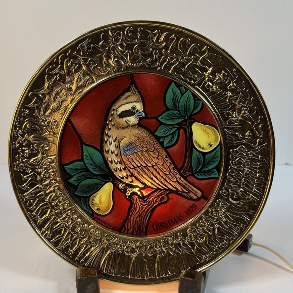 Chilmark | Holiday | Christmas 979 Stained Glass Plate Chilmark Pewter ...
